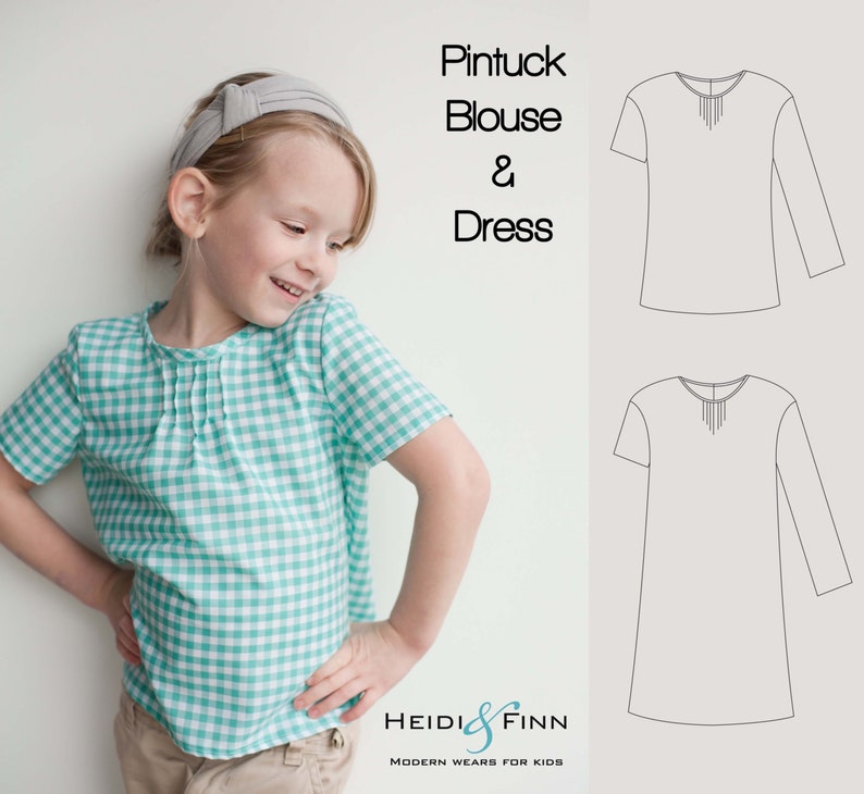 Pintuck Blouse and Dress PDF Pattern and Tutorial 12m-5t EASY - Etsy UK
