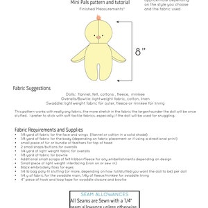 Baby Chick Doll Sewing Pattern, Toy Pdf Sewing Pattern, Tiny Doll ...