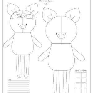 PIG Doll Sewing Pattern, Mini Softie Pattern, Pig Sewing Pattern, Piglet Pdf Pattern, Plush ...