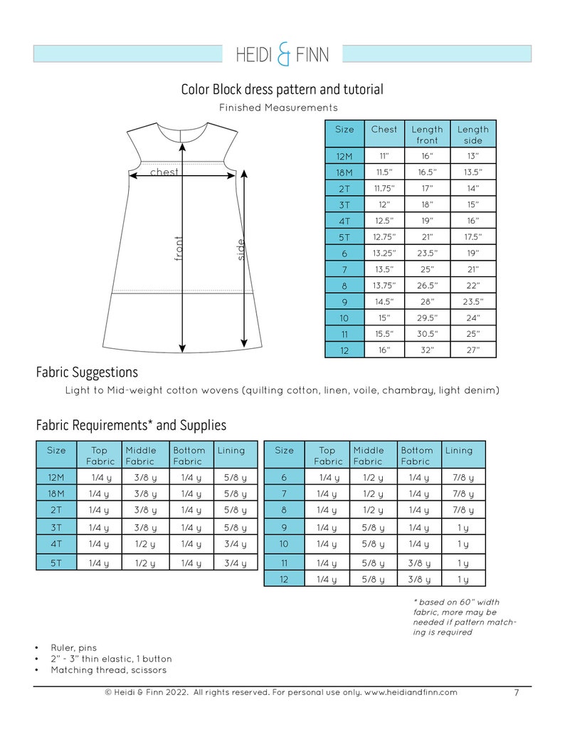 Color Block Dress Pattern Dress Sewing Pattern Easy Sew - Etsy