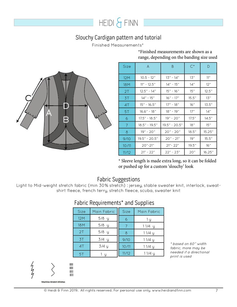 Slouchy Cardigan Pattern Sewing Pattern and Tutorial PDF - Etsy