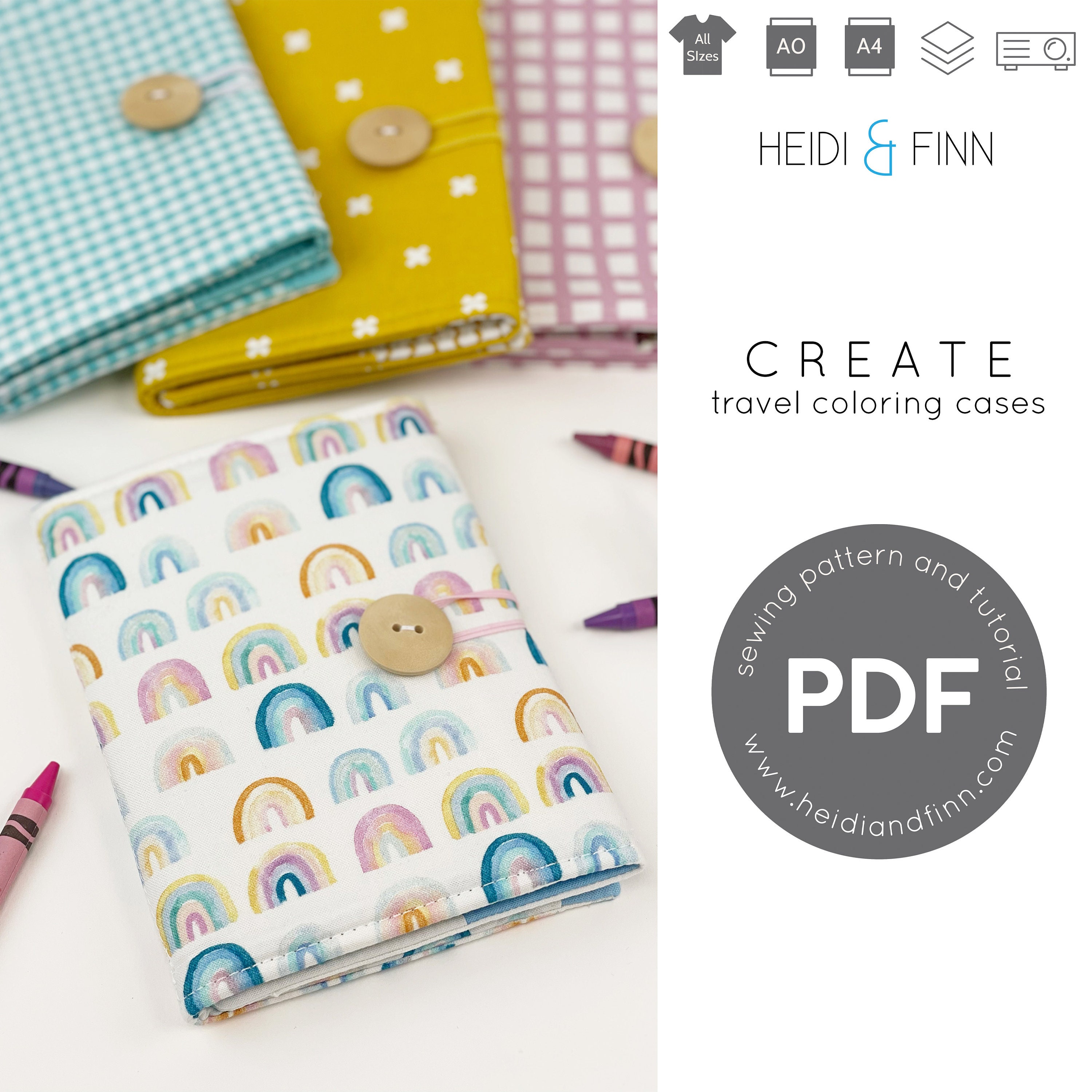 CREATE Coloring Wallet, Crayon Wallet Sewing Pattern, Travel Coloring ...
