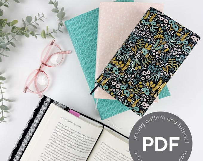 Adjustable Book Cover - Fabric Dust Jacket - Book Sleeve - Bookish Gift ...