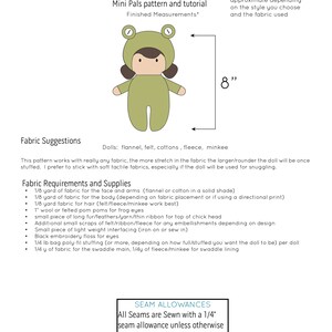 Spring Baby Doll Sewing Pattern, Toy Pdf Sewing Pattern, Tiny Doll ...