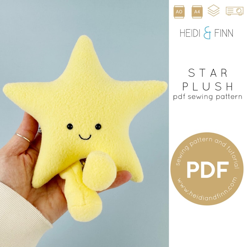 Star Plush Sewing Pattern: Beginner-friendly Plushie, Stuffed Star ...