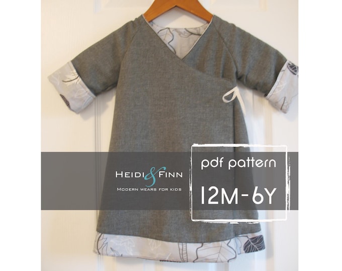 Sweet Wrap Reversible Dress Pattern and Tutorial 12m-6t Kimono Style ...