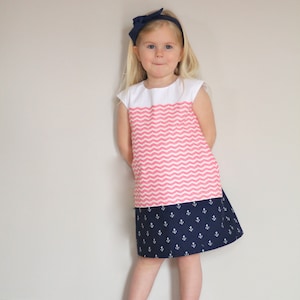 Color Block Dress Pattern, Dress Sewing Pattern, Easy Sew Dress, Woven ...