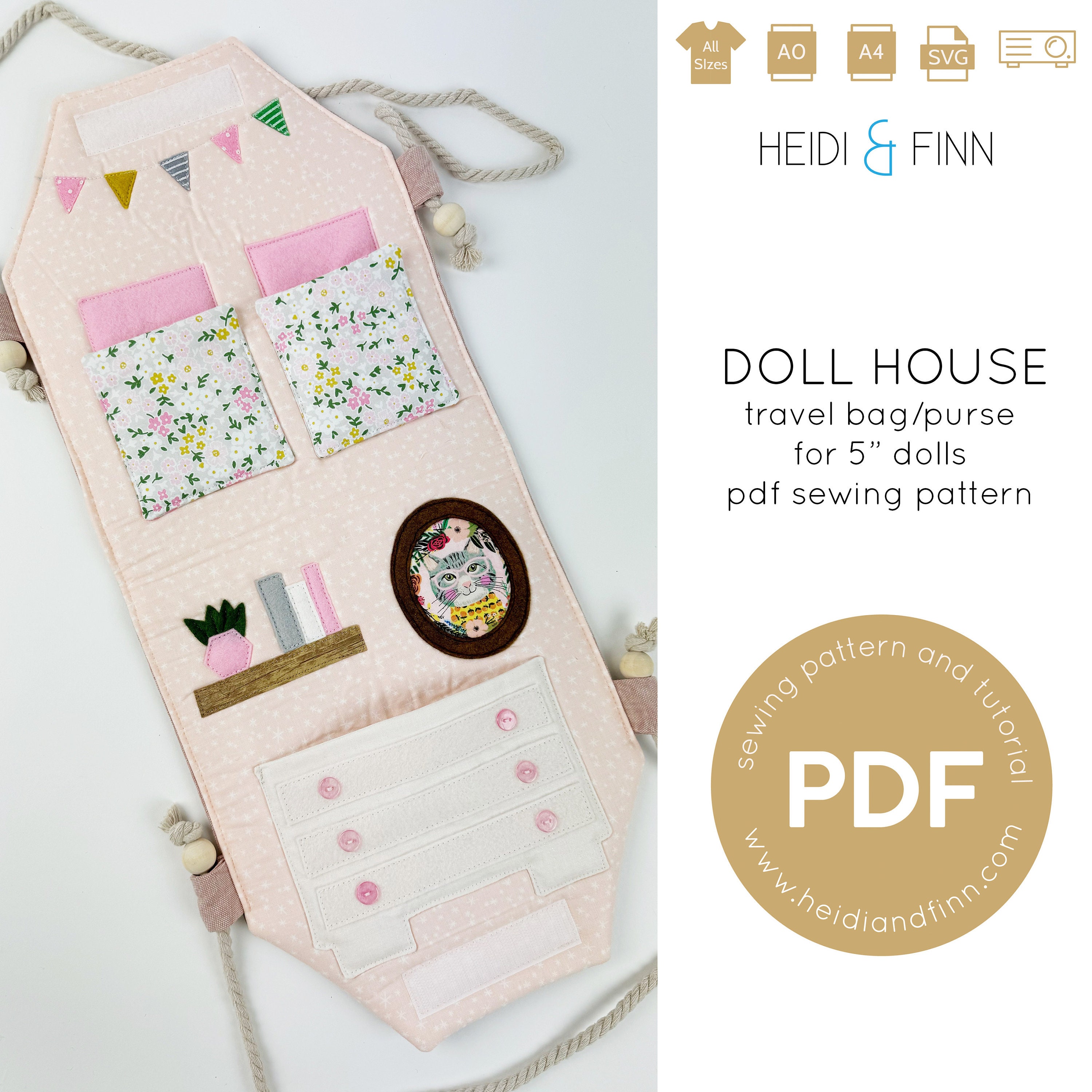 Pocket Pals Dollhouse BAG, Portable Dollhouse, Fabric Dollhouse, Soft ...