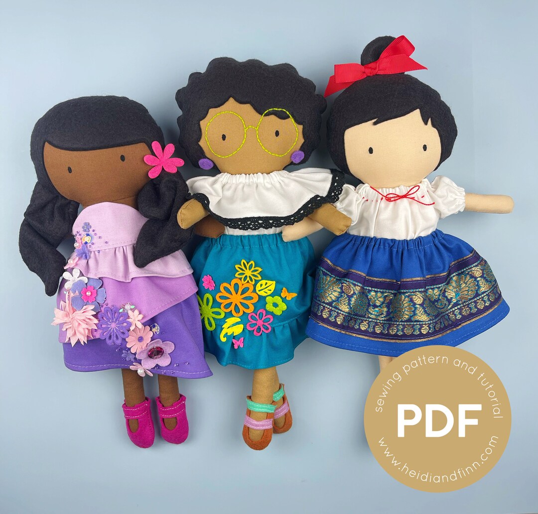 Mini Pal Encanto Sisters, Doll Sewing Pattern, Pdf Sewing Pattern ...
