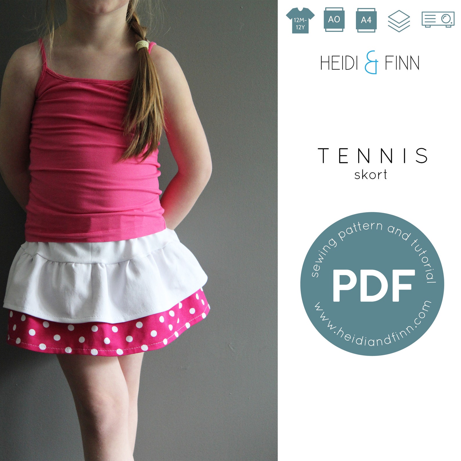 TENNIS Skort Sewing Pattern, Skirt Sewing Pattern, Skort Pdf Pattern ...