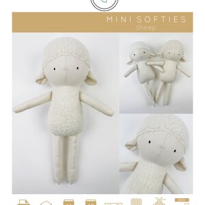 Sheep Doll Sewing Pattern, Mini Softie Pattern, Lamb Sewing Pattern ...