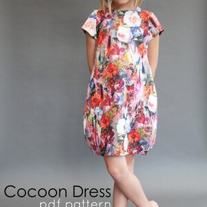Cocoon Dress Sewing Pattern, Pdf Sewing Pattern, Tunic Pattern, Easy ...