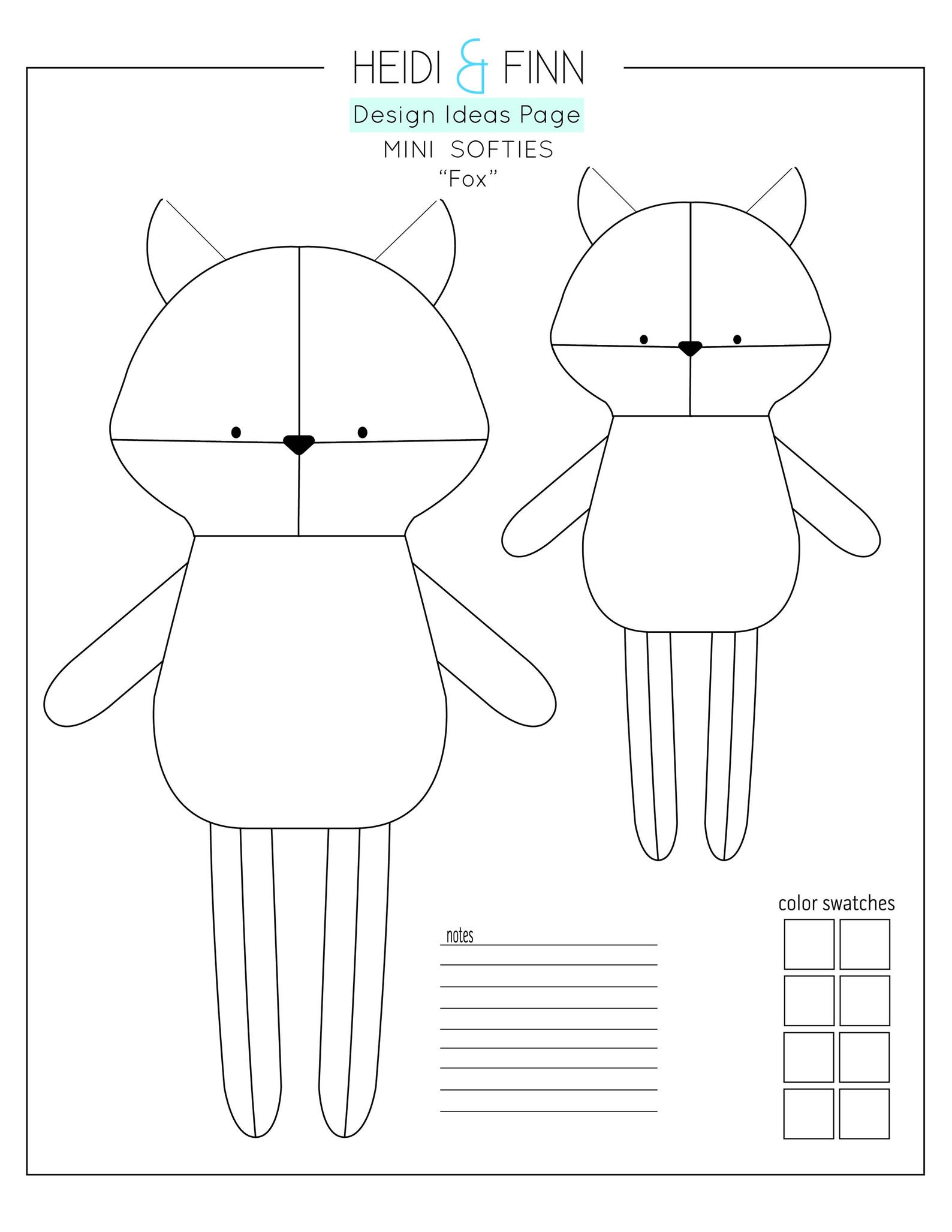 Fox Doll Sewing Pattern, Mini Softie Pattern, Fox Sewing Pattern ...