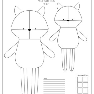 Fox Doll Sewing Pattern, Mini Softie Pattern, Fox Sewing Pattern ...