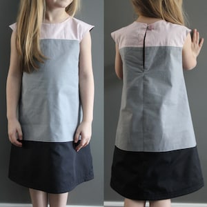 Color Block Dress Pattern, Dress Sewing Pattern, Easy Sew Dress, Woven ...