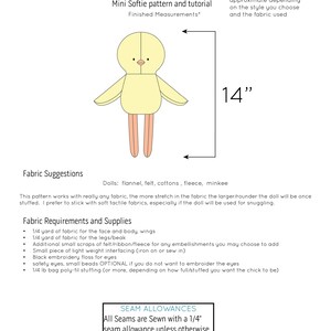 Chick Doll Sewing Pattern: Mini Softie Plush Bird (PDF Pattern) - Etsy