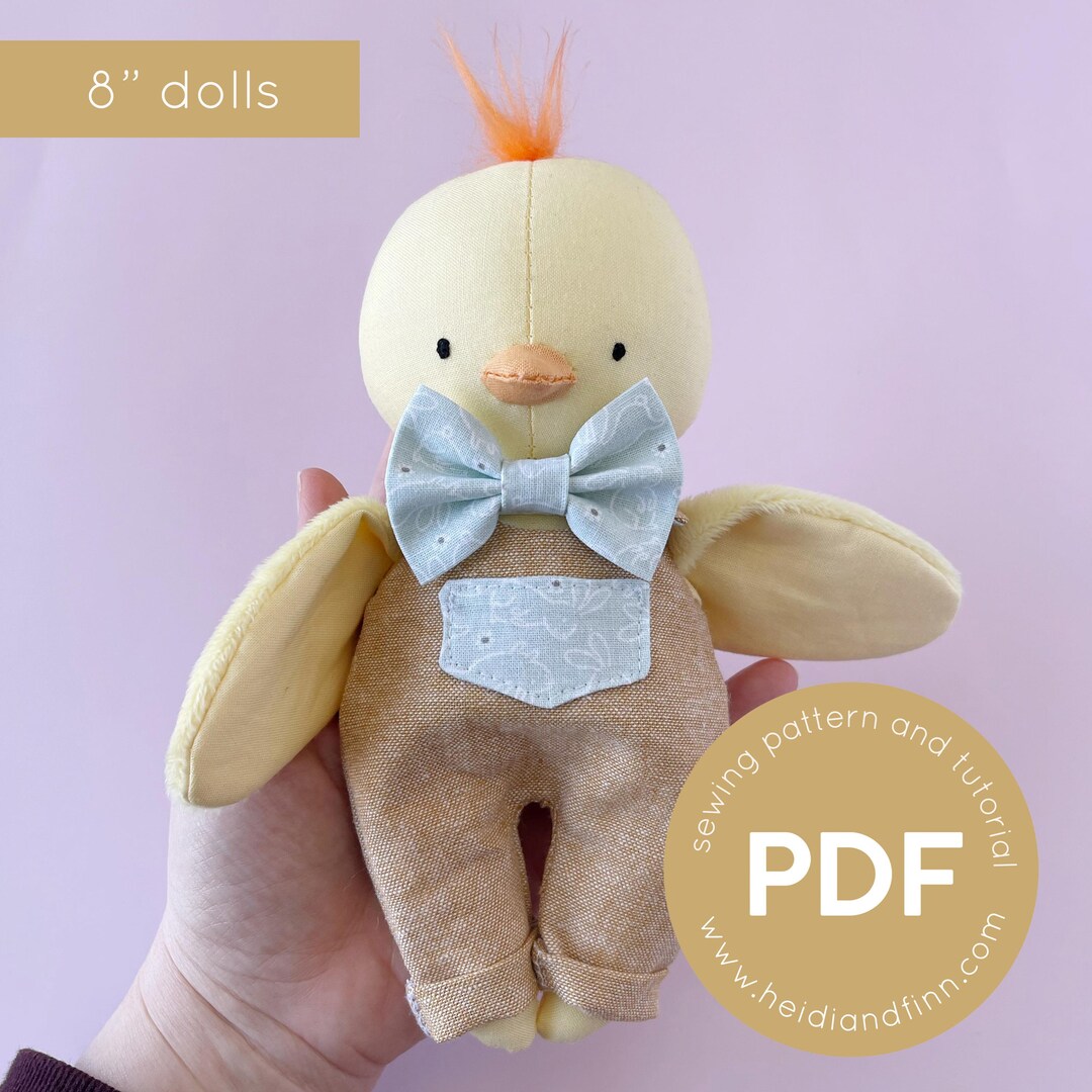 Baby Chick Doll Sewing Pattern, Toy Pdf Sewing Pattern, Tiny Doll ...