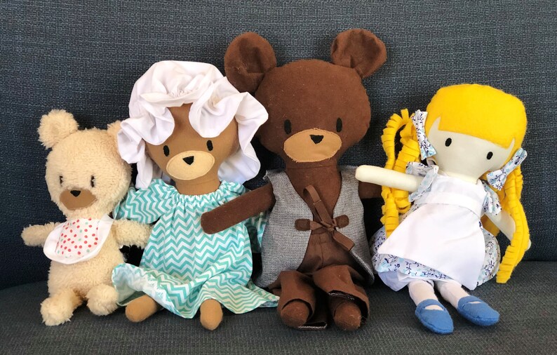 Mini Pals GOLDILOCKS and the Three Bears, Fairy Tale Sewing Pattern ...