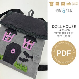 Halloween Dollhouse Backpack, Portable Dollhouse, Fabric Dollhouse ...