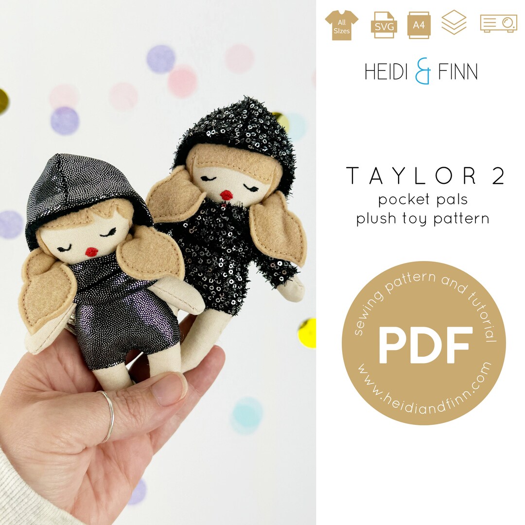 Mini Doll Pattern, TAYLOR 2, Pocket Pals, Toy Doll, Doll Ornament, 5 ...