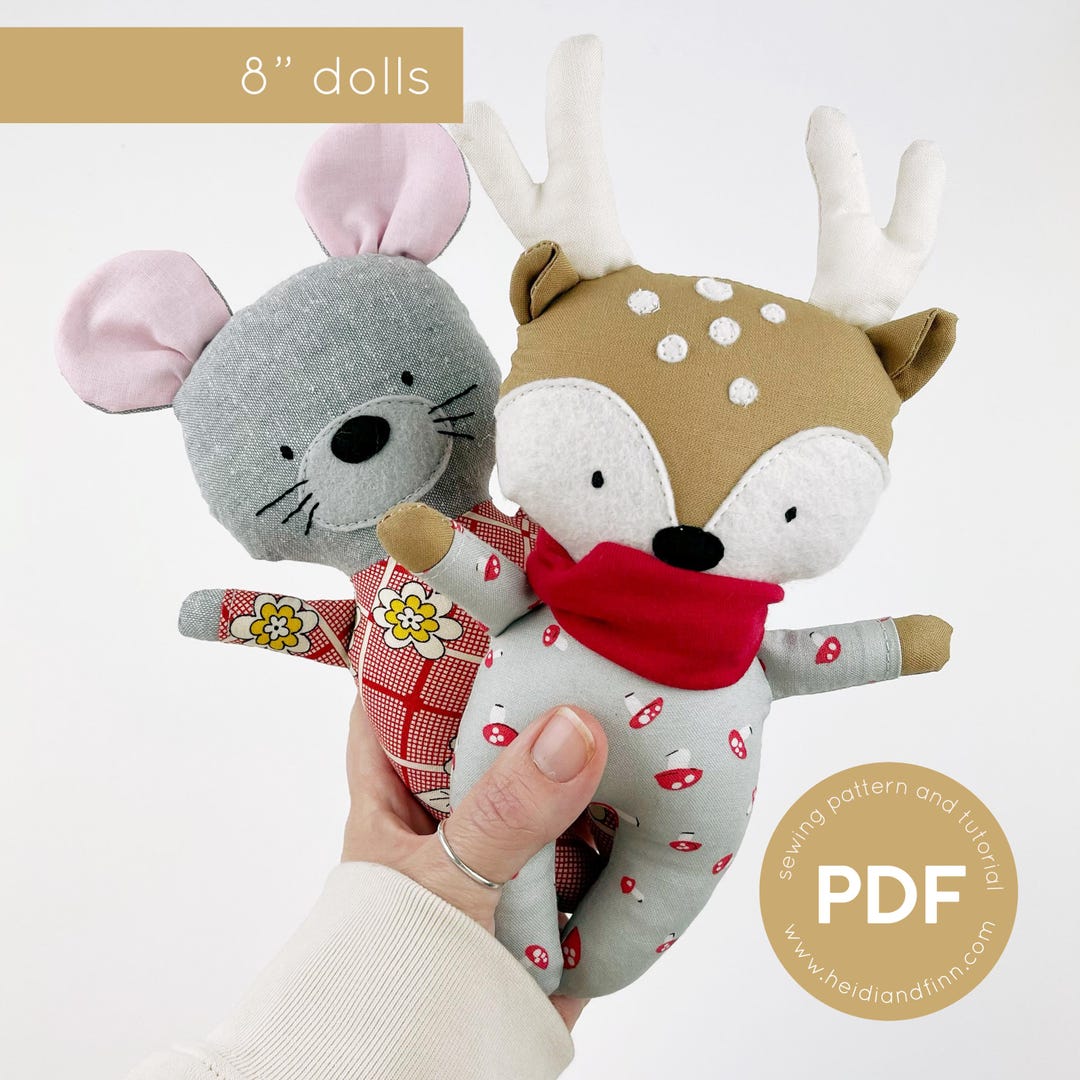 Mini Pal Baby Doll, Baby Animal Sewing Pattern, Deer Doll Pattern ...