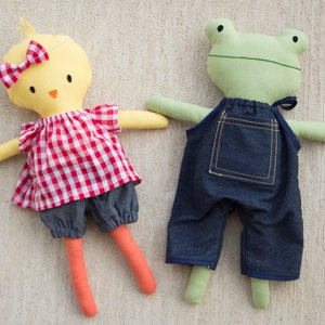 Spring Doll Sewing Pattern, Mini Pals Dolls, Bunny Sewing Pattern, Frog ...