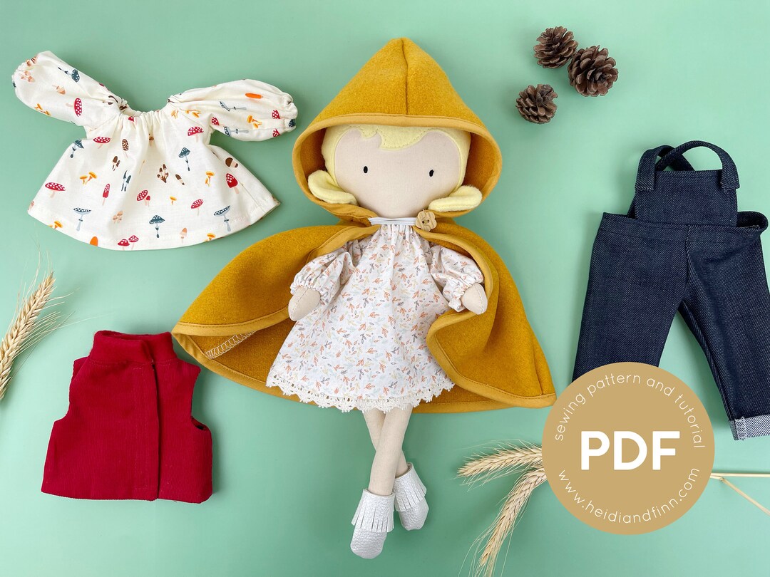 Mini Pals DRESS UP Set 4, Doll Wardrobe, Doll Clothing Sewing Pattern ...