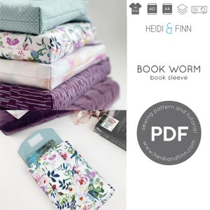 BOOKWORM, Book Sleeve Sewing Pattern, Book Pouch Pattern, Gift for Book ...