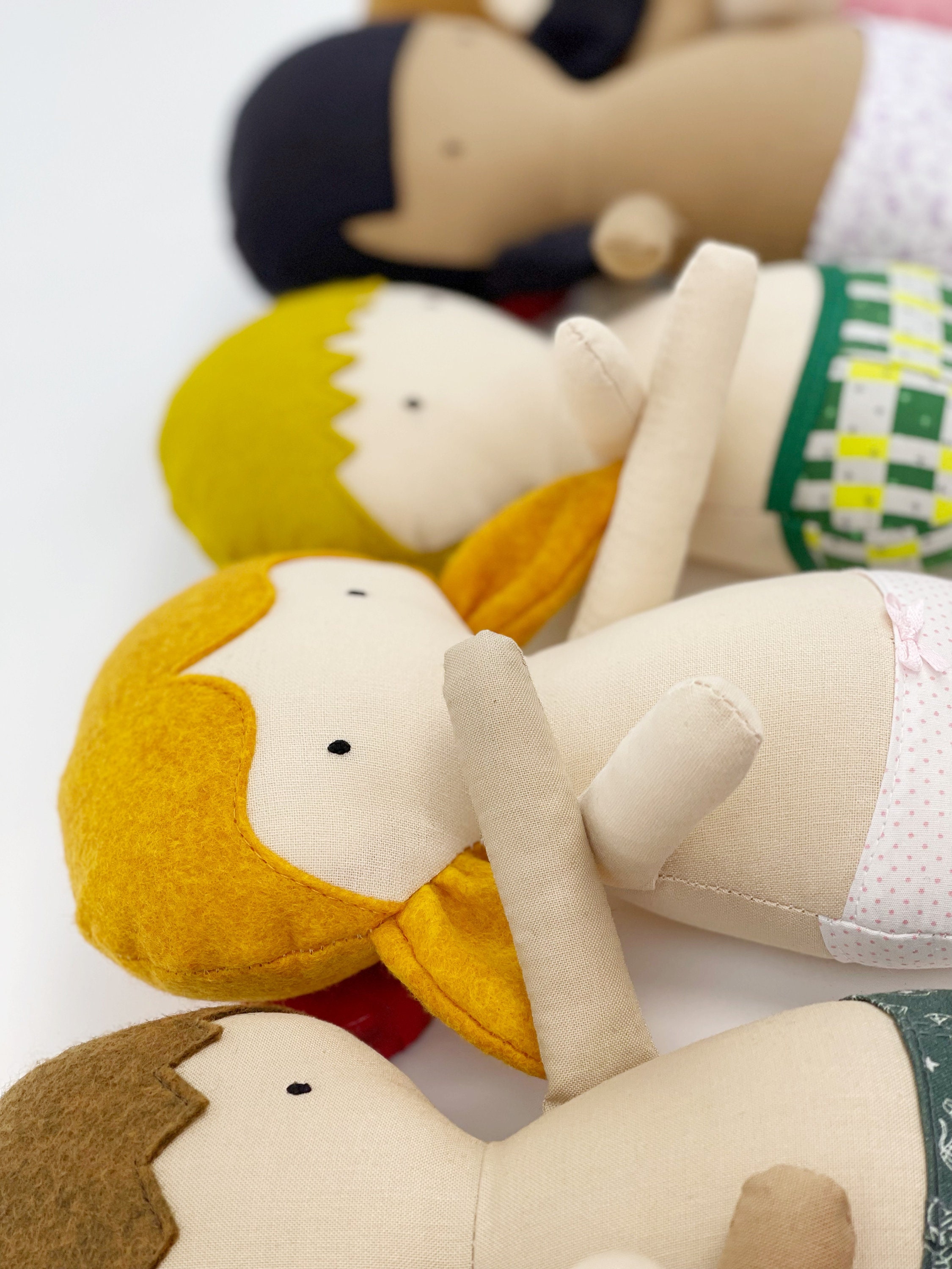 Hairstyle Add On, Mini Pals Soft Doll Sewing Pattern, Felt Hair for ...