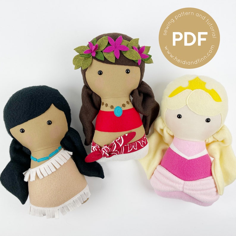 Princess Doll Pattern, Cuddle Doll Pattern, Sewing Pattern, Soft Doll ...