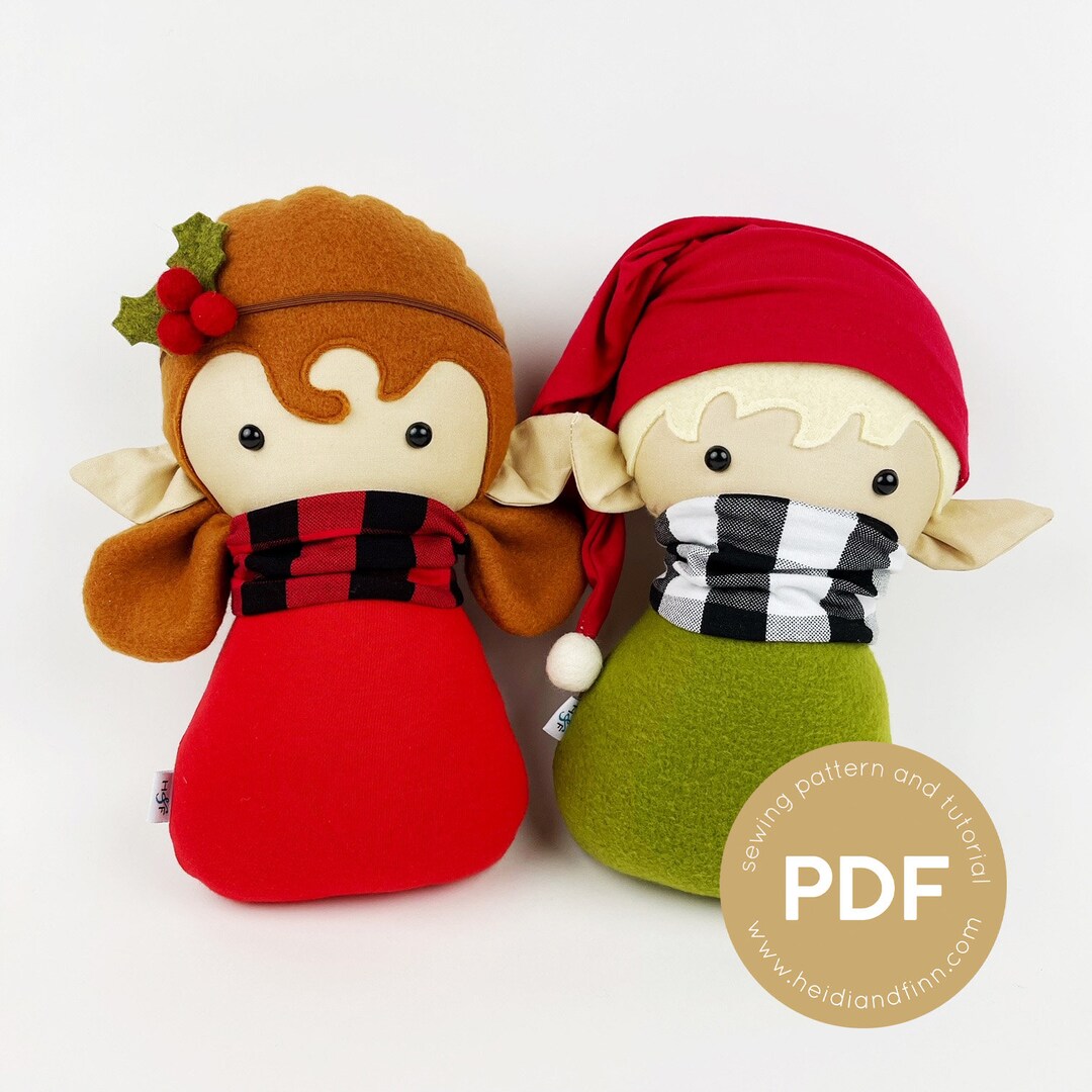 Elf Doll Pattern, CUDDLE DOLL, Doll Sewing Pattern, Christmas Doll ...