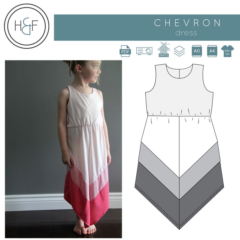 Chevron Dress Sewing Pattern Pdf Pattern Tutorial PDF - Etsy