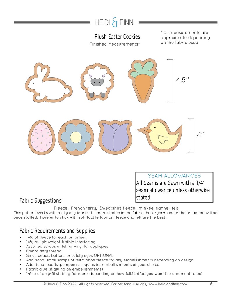 Easter Cookies Sewing Pattern, Plush Toy Pdf, Bunting Sewing Pattern ...