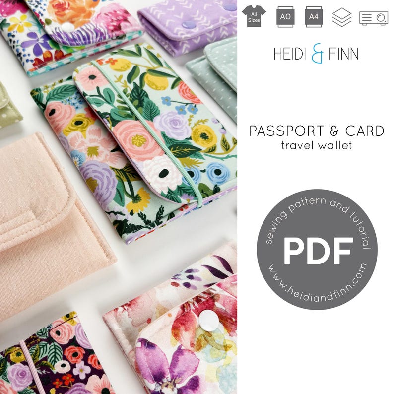 Passport & Card Wallet Sewing Pattern: Travel Case (PDF Pattern) - Etsy