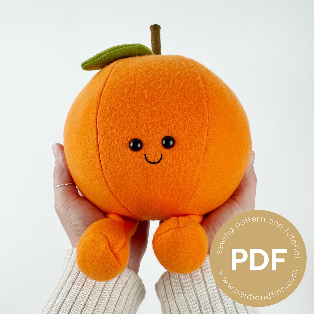 Orange Sewing Pattern, Orange Fruit Plush Toy, Tangerine Plush ...