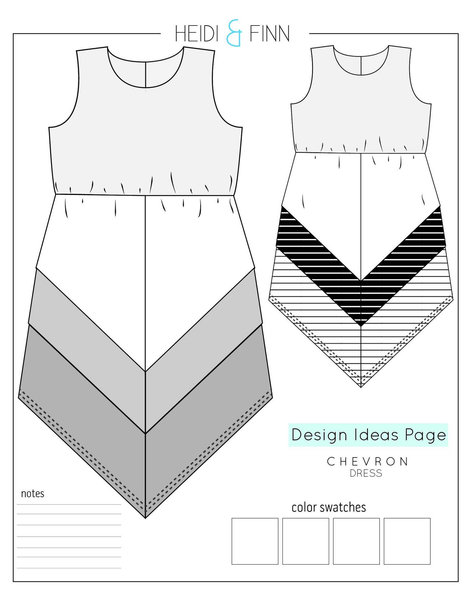 Chevron Dress Sewing Pattern Pdf Pattern Tutorial PDF - Etsy