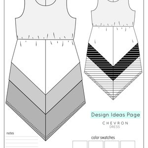Chevron Dress Sewing Pattern, Pdf Pattern Tutorial, PDF Sewing, 12m-12y ...