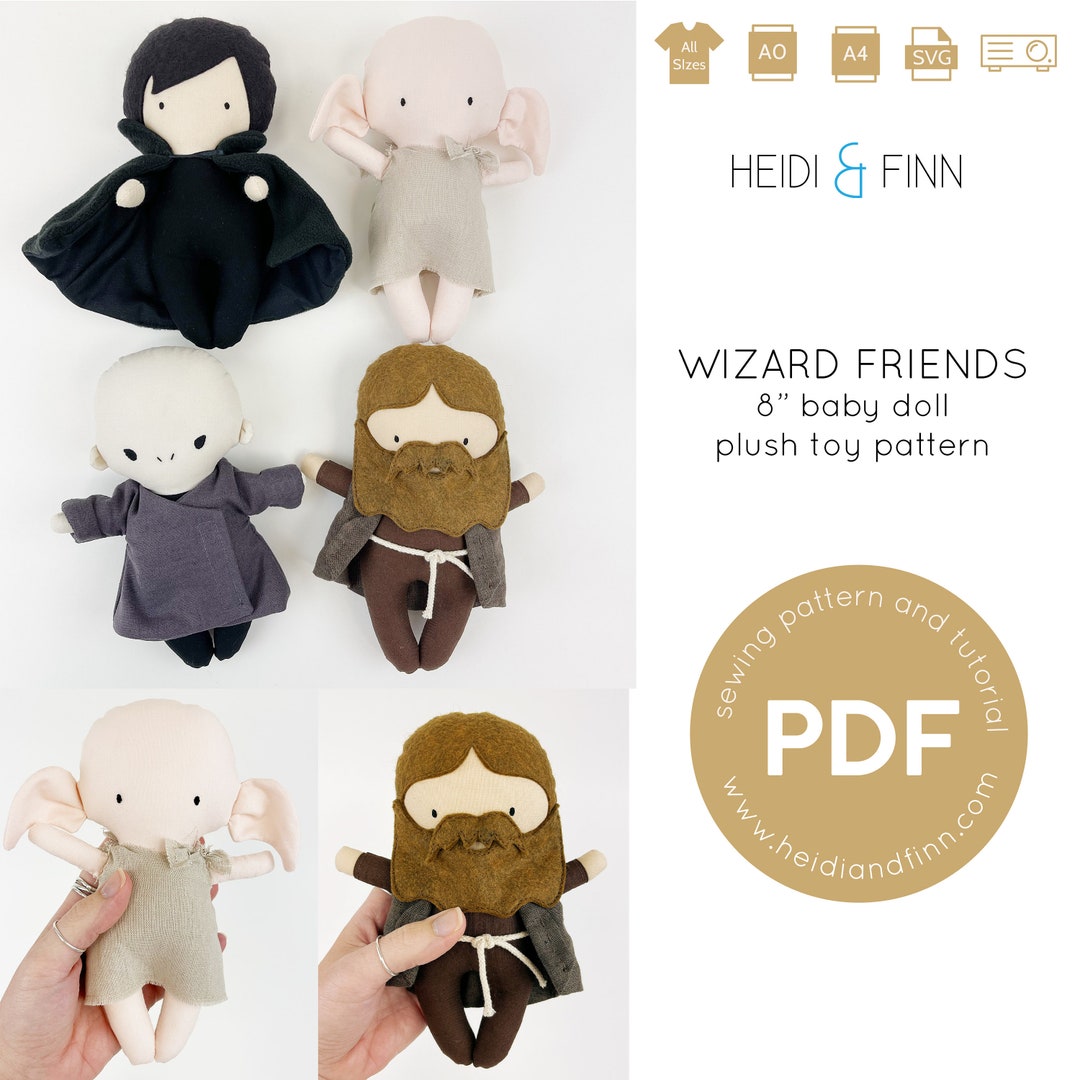 Wizard Baby Doll Sewing Pattern, WIZARD FRIENDS, Doll Pdf Sewing ...