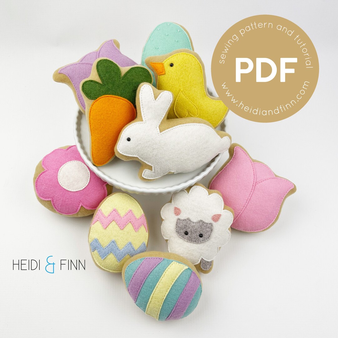 Easter Cookies Sewing Pattern, Plush Toy Pdf, Bunting Sewing Pattern ...