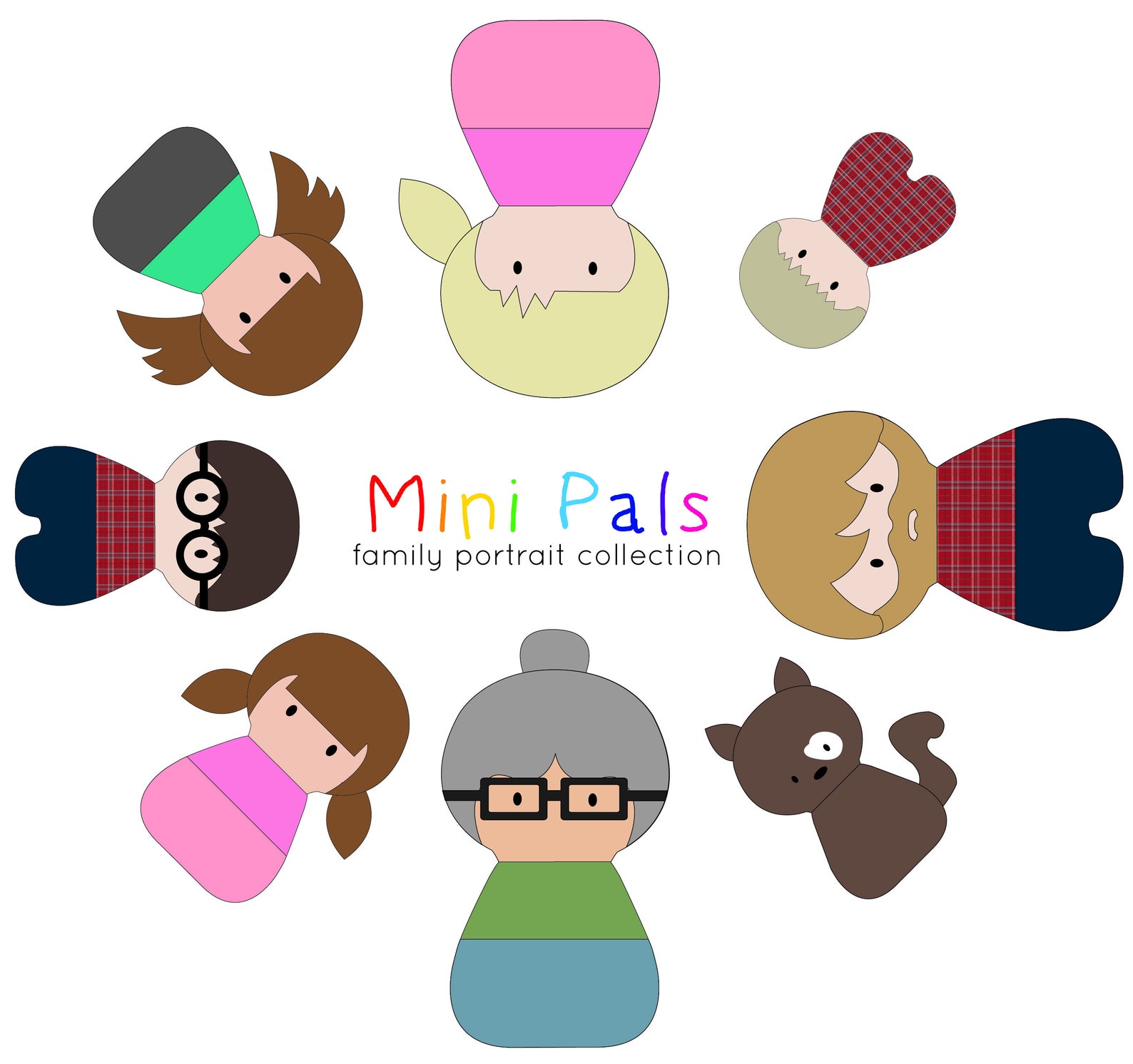 Mini Pals FAMILY PORTRAIT Soft Rag Doll Pdf Sewing Pattern Toy - Etsy