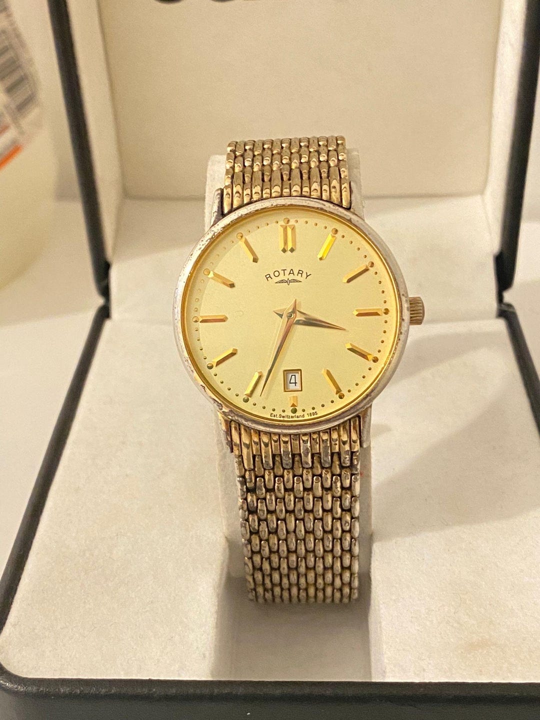 Vintage Rotary Gold on Sliver Watch Swiss Quartz Mens Watch Gift for ...