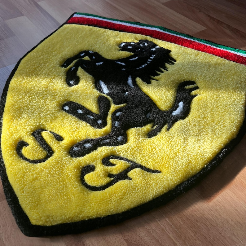 Ferrari Logo Tufted Rug – Handmade Motorsport Gift for Car Lovers - Etsy