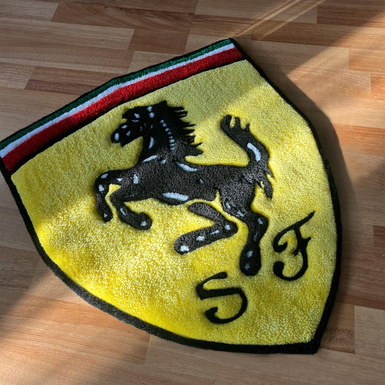 Ferrari Logo Tufted Rug – Handmade Motorsport Gift for Car Lovers - Etsy