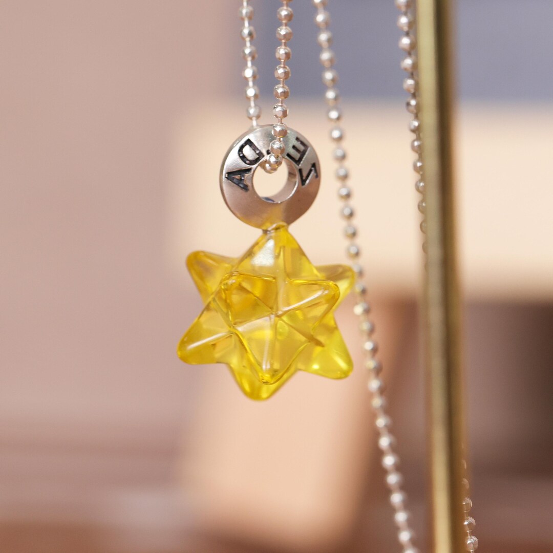 Legend of Zelda Star Pendant Necklace Glass Cut Star Charm Chain Totk ...