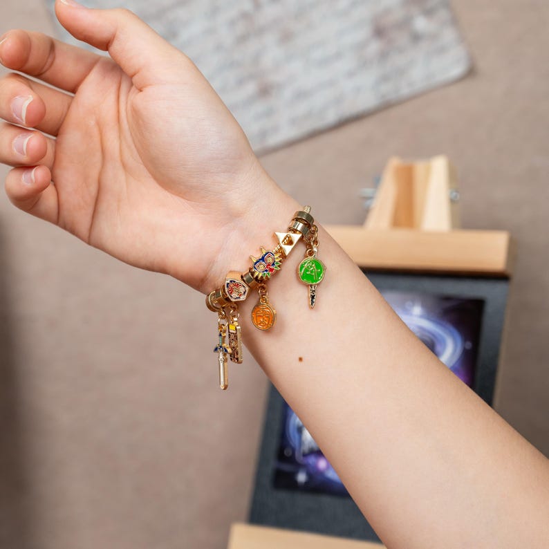 Legend of Zelda Christmas Charm Bracelet Enamel Gold Plated Jewelry ...