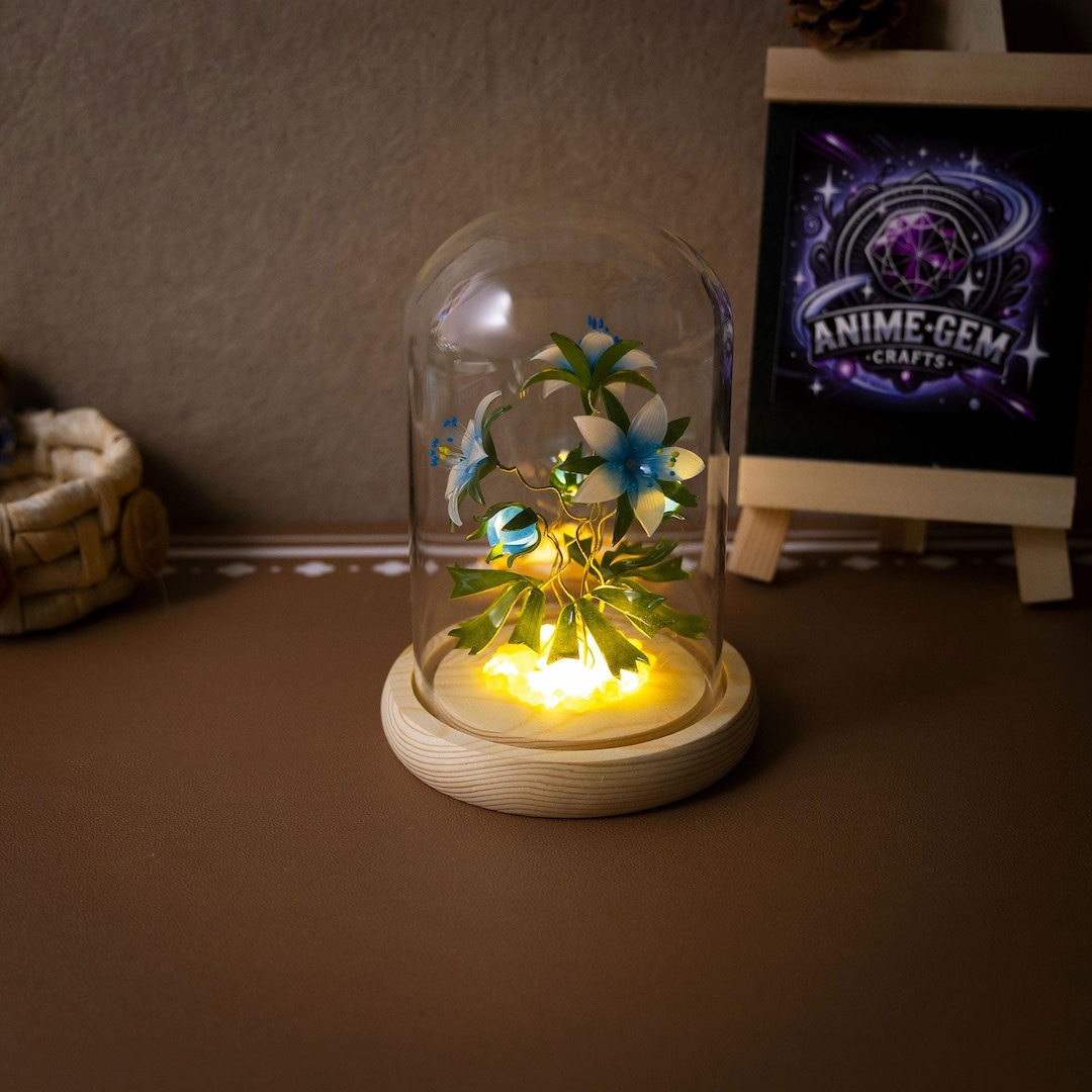 Zelda Princess Shrink Flower Figurine With Wooden Base LED Light Option ...