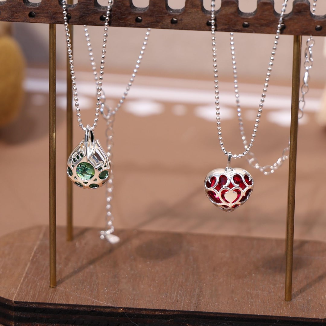 Heart Container Vessel Amethyst 18k Gold Zelda Jewelry Necklace ...