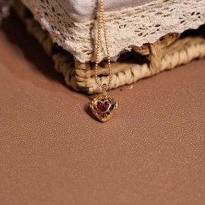 Zelda Heart Container Necklace Bracelet 18k Gold Jewelry, Ruby Necklace ...