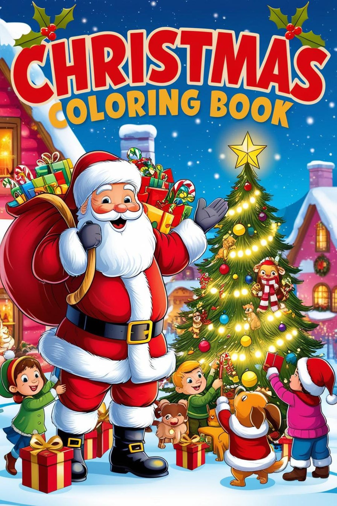 High Quality 15 Pages Printable Christmas Festive Coloring Book for ...
