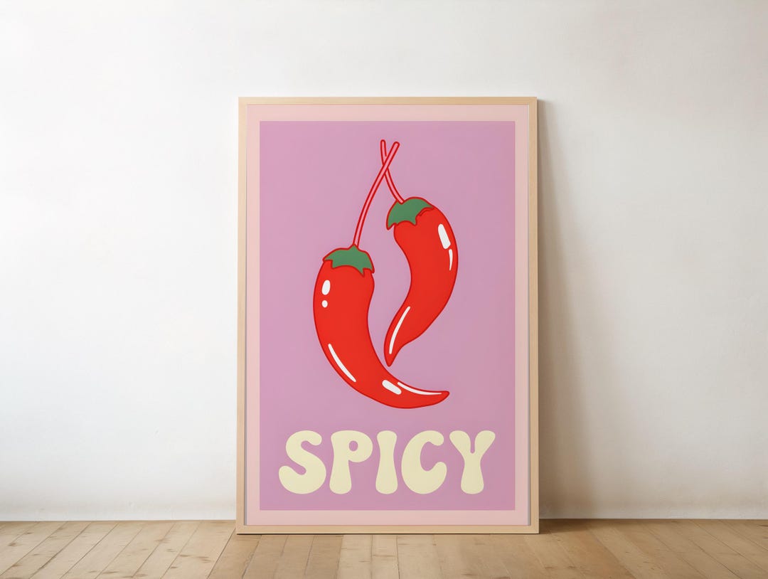 Chilli Print, Chilli Pepper Poster, Spicy Red Chilli Print, Spicy Print ...